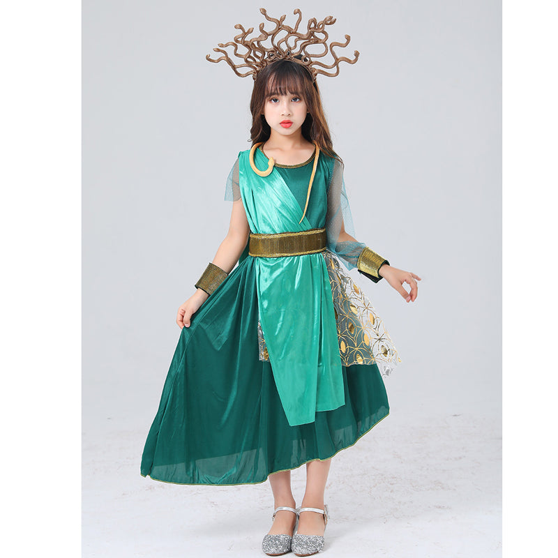 2023 Child Ancient Greek Mythology Snake Hair Banshee Costume Girls Me ...