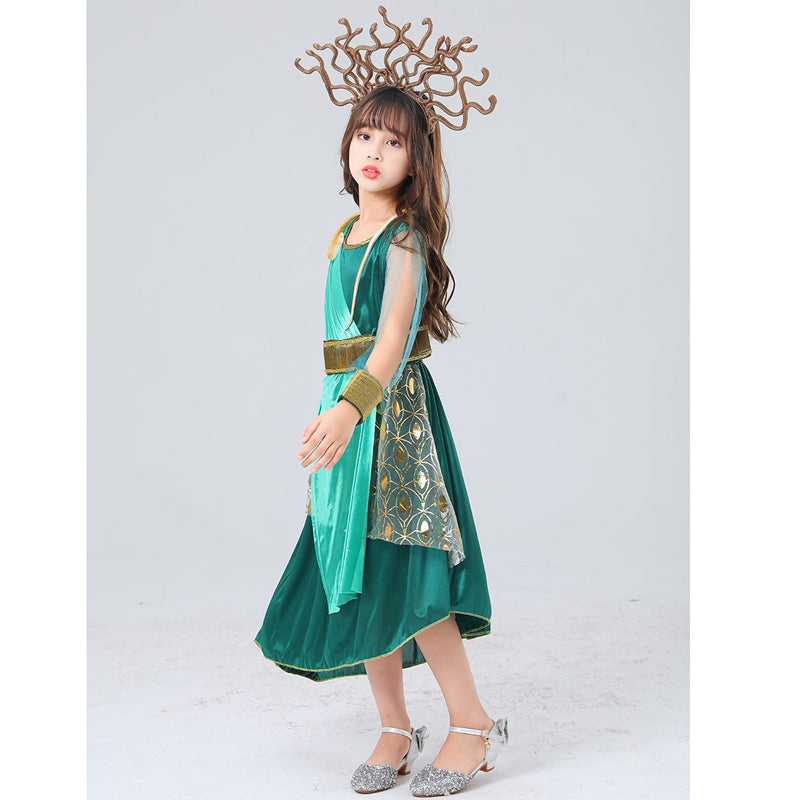 2023 Child Ancient Greek Mythology Snake Hair Banshee Costume Girls Me ...