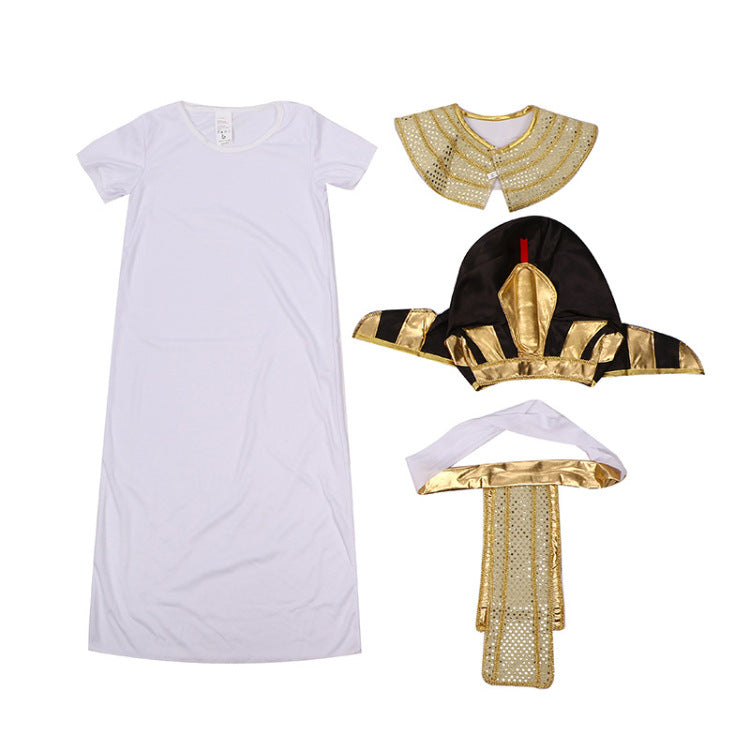 2023 Kids Ancient Egyptian King Costume Pharaoh Costume Boys Girls Hal ...