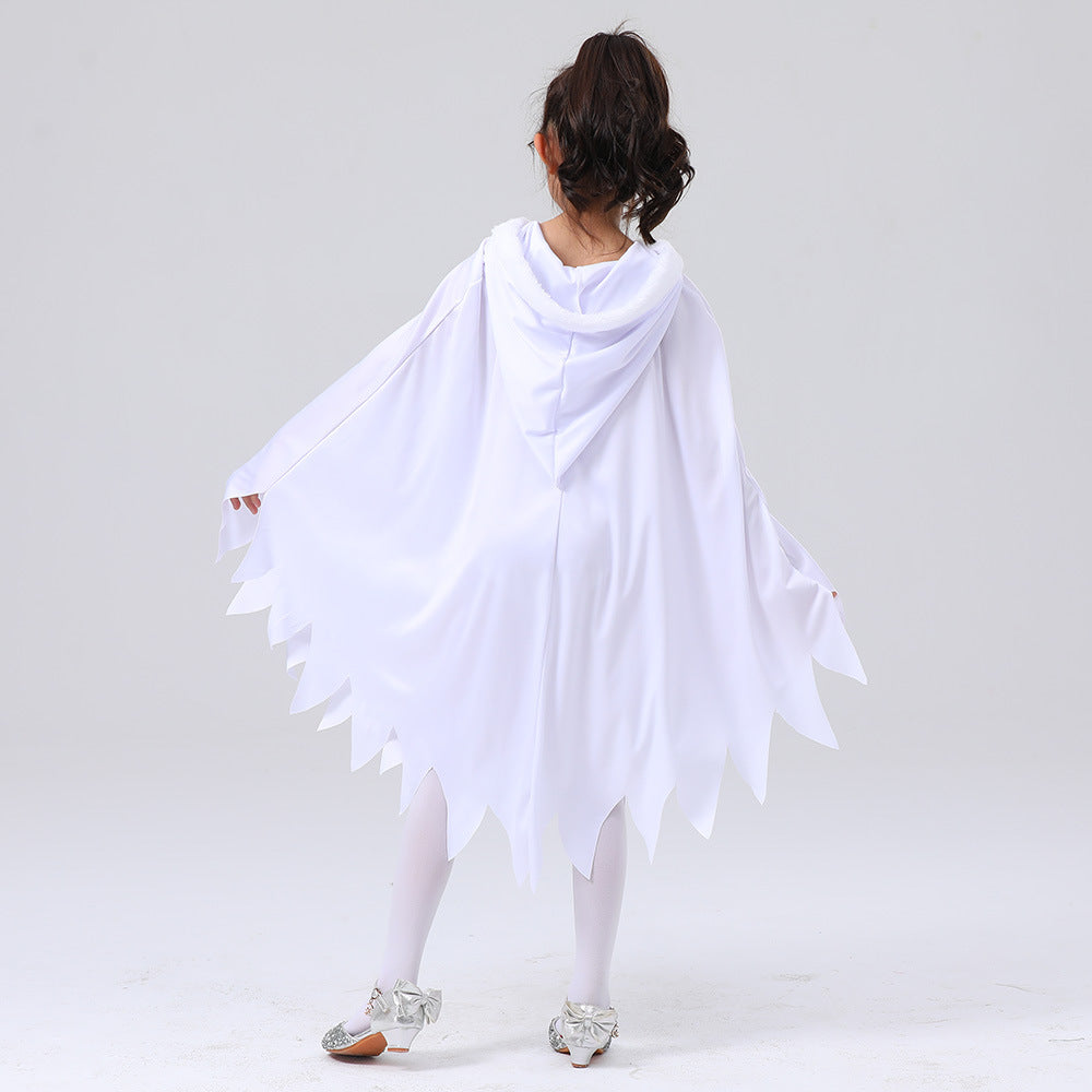 2023 Kids White Ghost Costume Glow-in-the-Dark Ghostface Cape Girls Bo ...