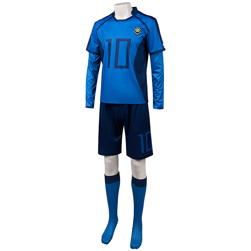 Anime Blue Lock Eleven Uniform Rin Itoshi Cosplay Costume NO.10 Jersey ...