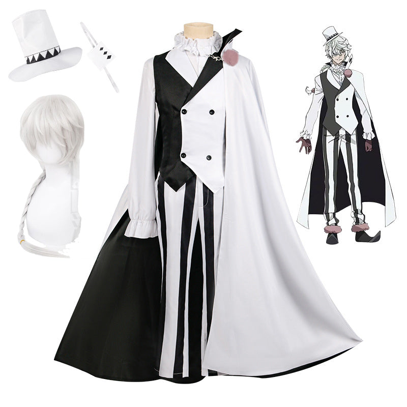 Anime Bungou Stray Dogs Nikolai Gogol Costume+Wigs Full Set Halloween ...