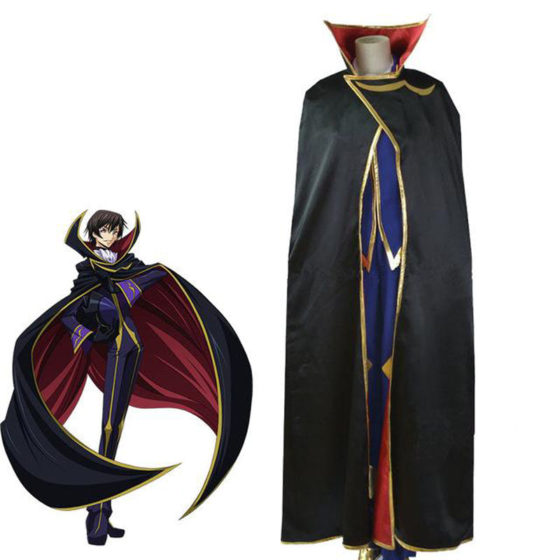 Code Geass R2 Lelouch Lamperouge Zero Costume Full Set With Wigs and B ...