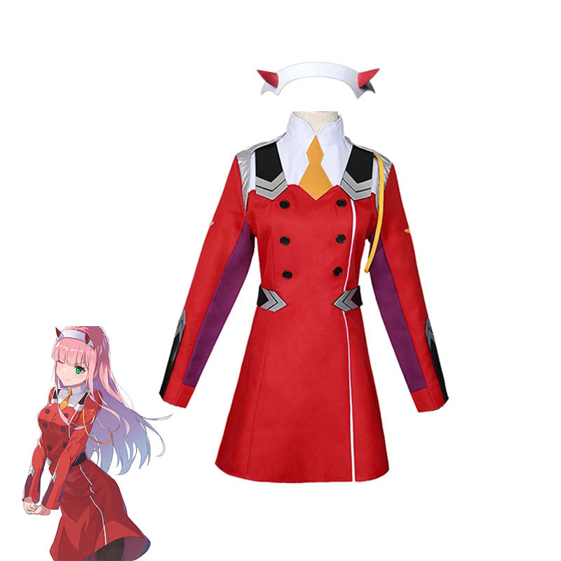 Anime Darling in the Franxx Zero Two 002 Full Set Cosplay Red Uniform+ ...