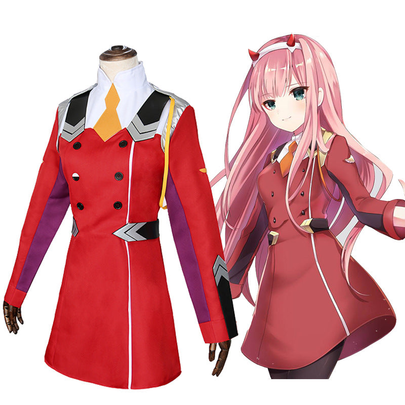 Anime Darling in the Franxx Zero Two 002 Full Set Cosplay Red Uniform+ ...