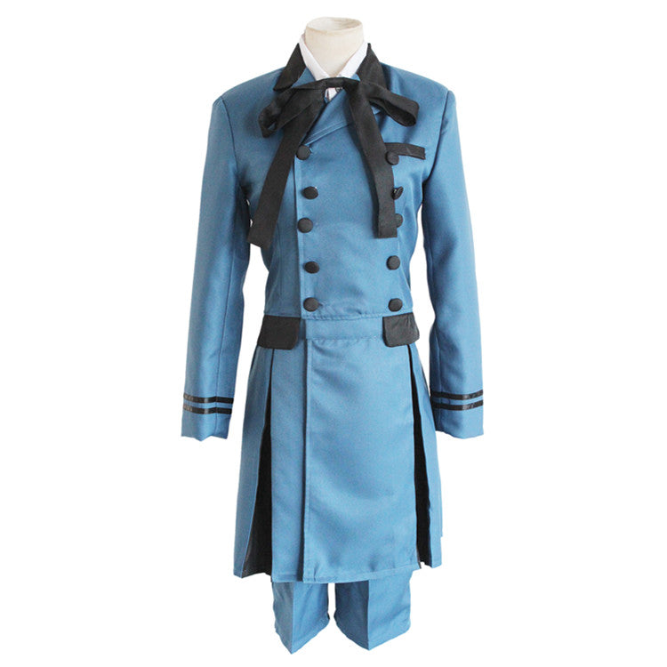 Earl Ciel Phantomhive Blue Suit Costume Outfit +Wigs+Rings+Shoes Whole ...