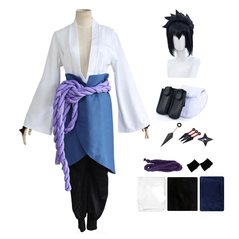Anime Shippuden Sasuke Uchiha Costume Outfit With Wigs and Accessories ...