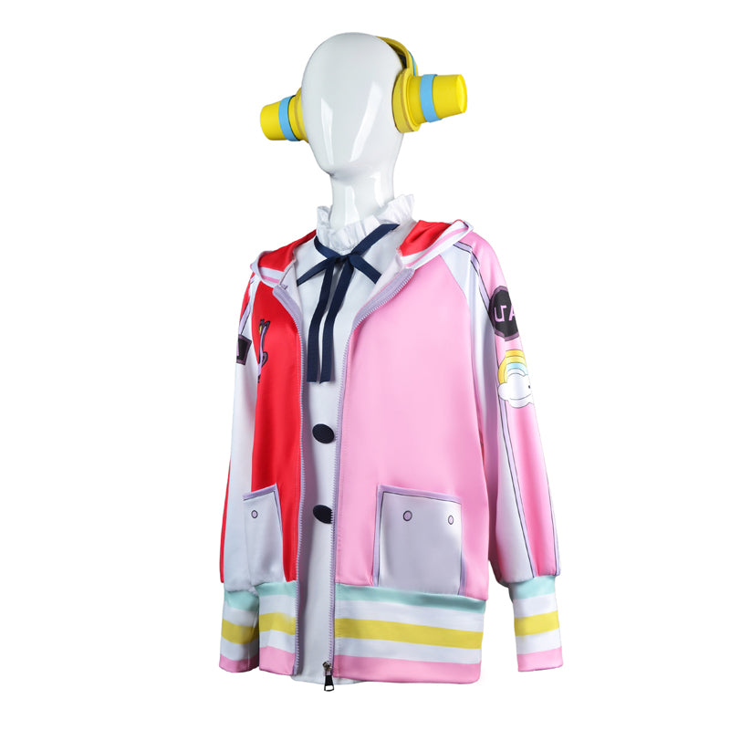 Anime Film Red Diva Uta Whole Set Costume Outfit+Headphones+Wigs+Shoes ...