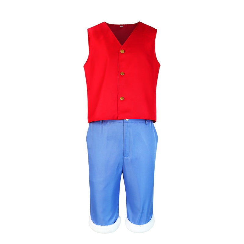Anime One Piece Monkey D. Luffy Initial Costume Halloween Cosplay Outf ...