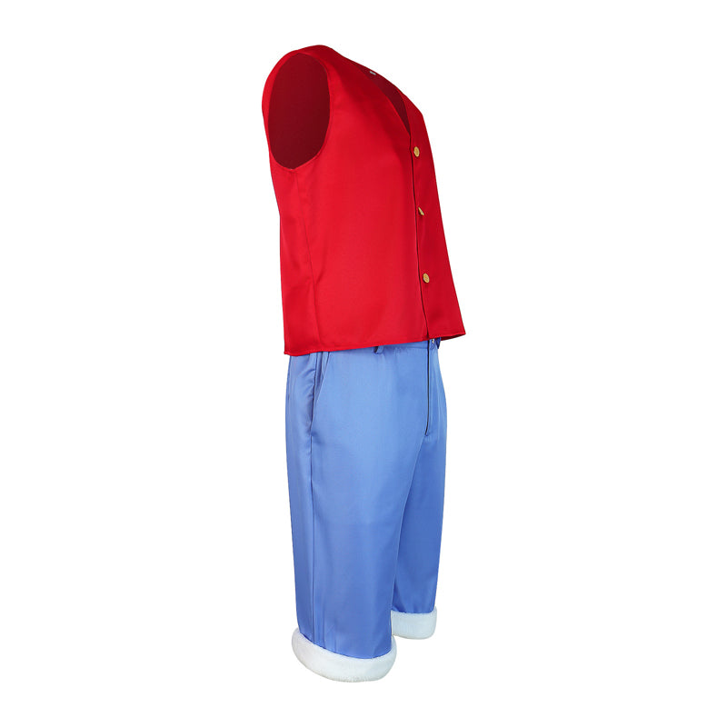 Anime One Piece Monkey D. Luffy Initial Costume Halloween Cosplay Outf ...