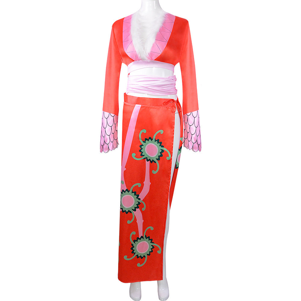 Anime One Piece Pirate Empress Boa Hancock Cosplay Costume Full Set Wi ...