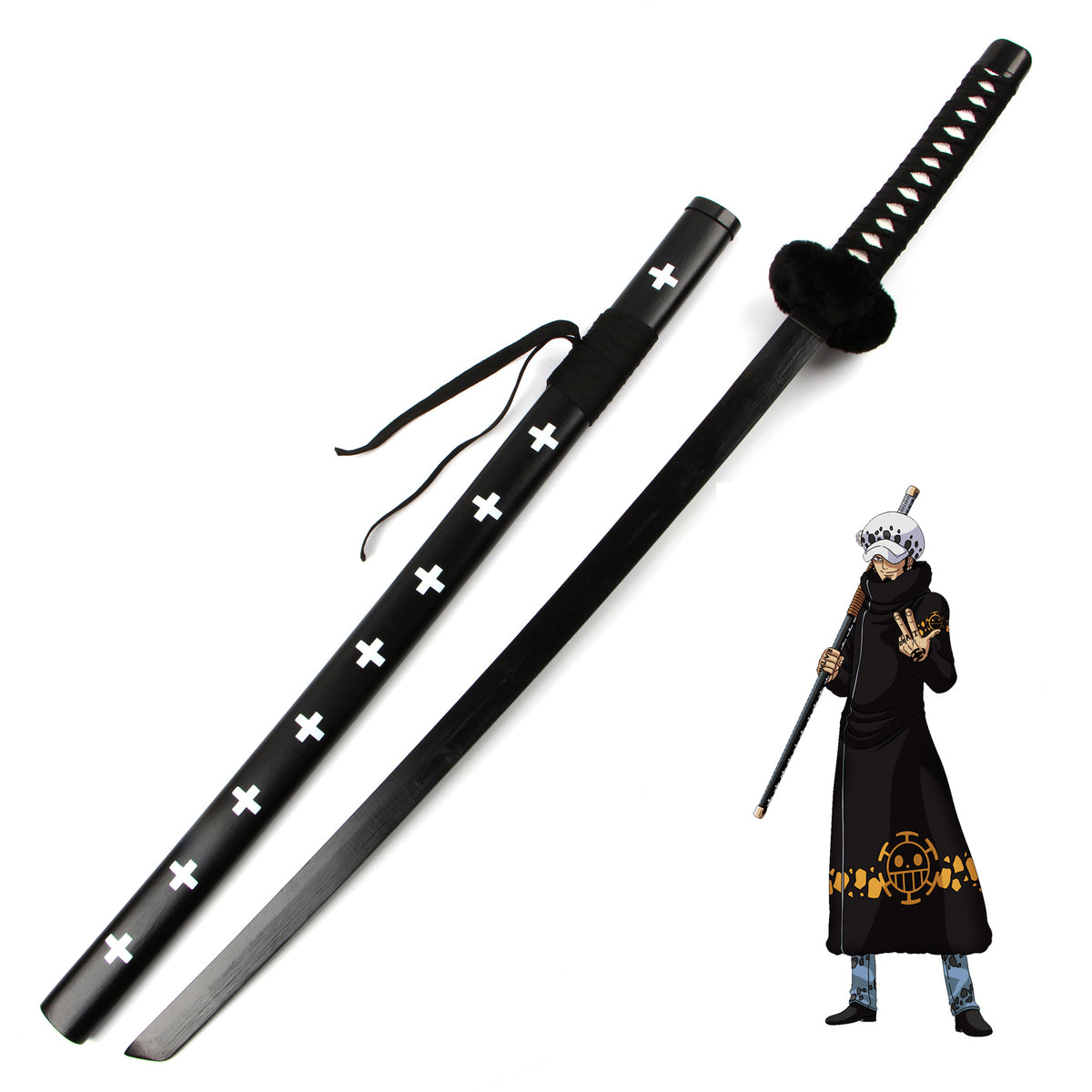 Anime One Piece Trafalgar Law Cosplay Weapon Sword Props Kikoku Sword ...