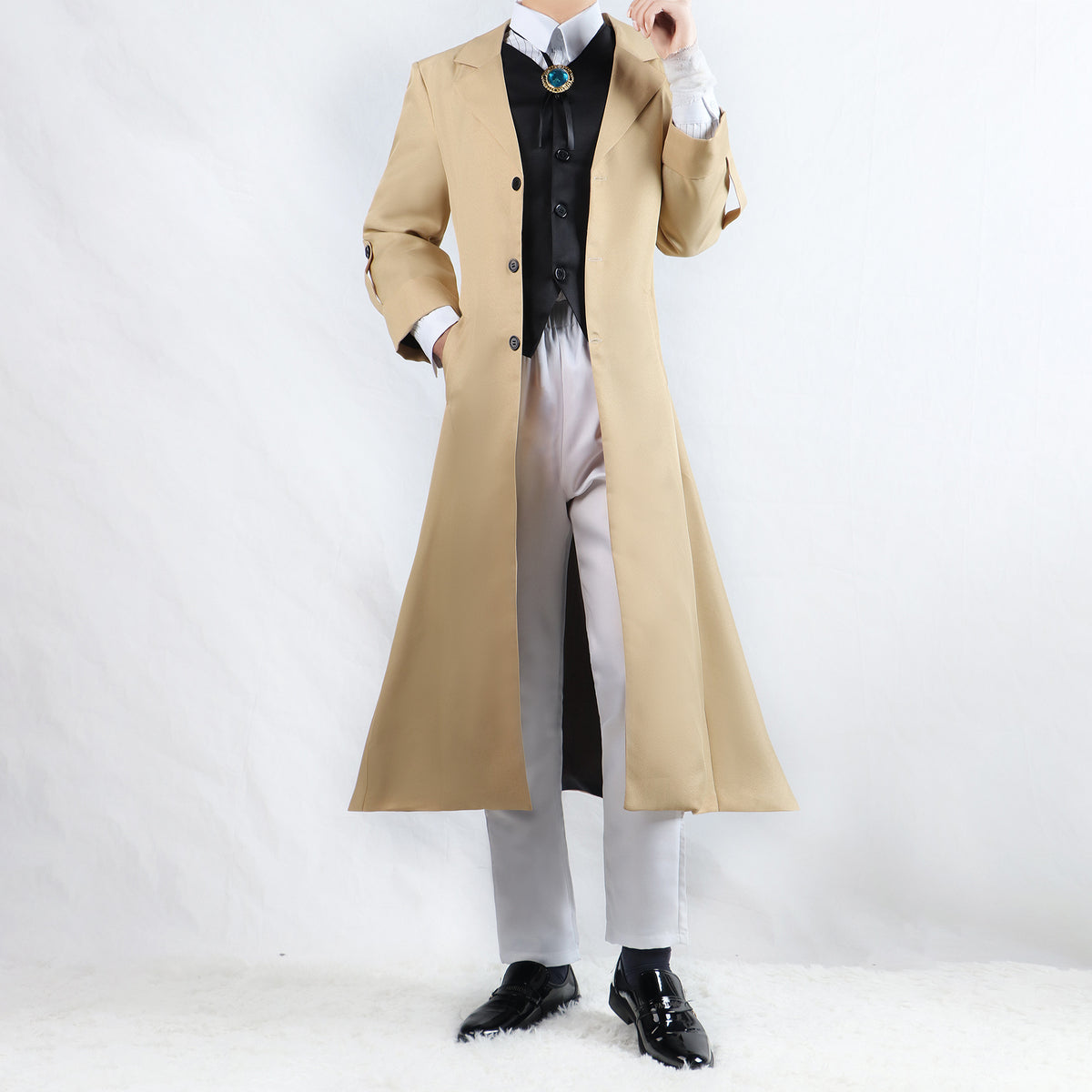 Anime Osamu Dazai Costume Khaki Cosplay Outfit Bungou Stray Dogs Hallo ...