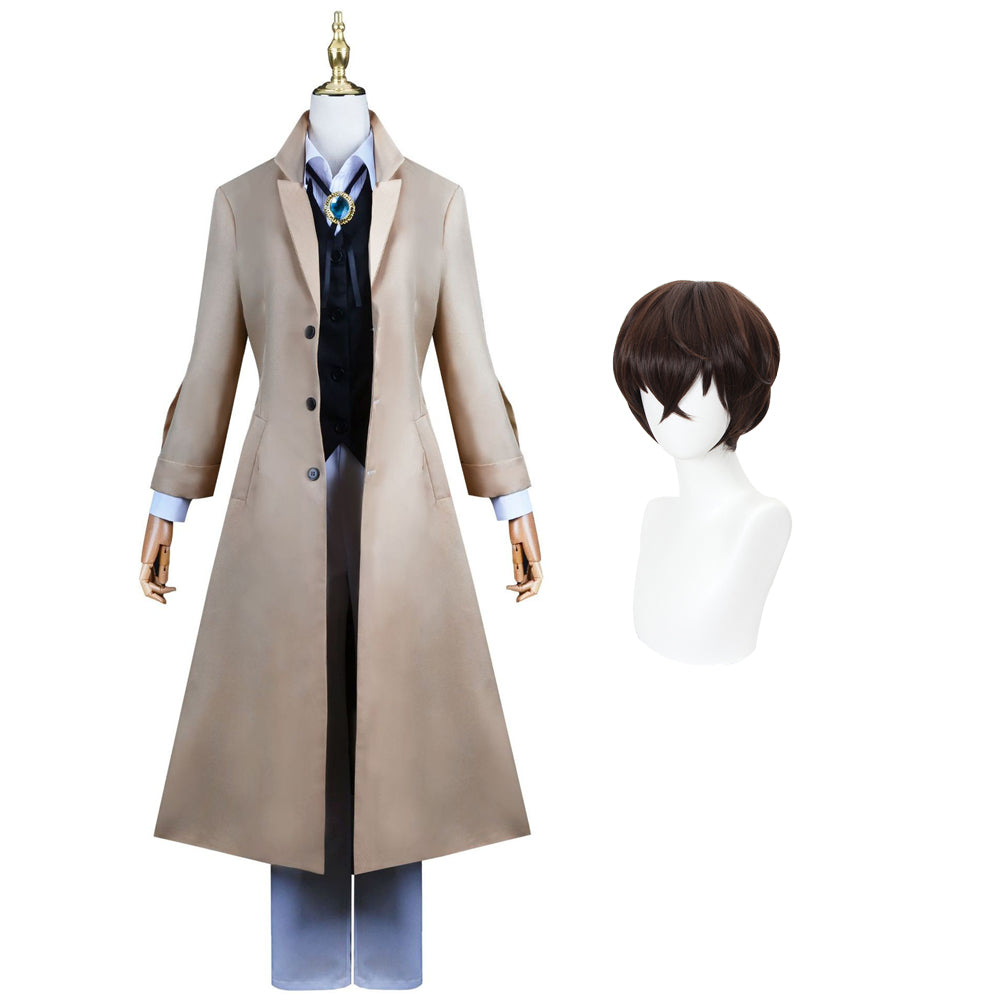 Anime Osamu Dazai Costume Khaki Cosplay Outfit Bungou Stray Dogs Hallo ...