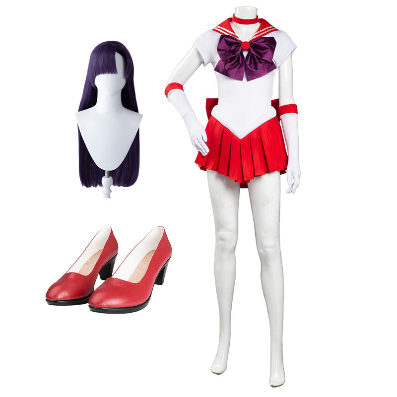 Anime Sailor Moon Rei Hino Sailor Mars Cosplay Costume Full Set With W ...