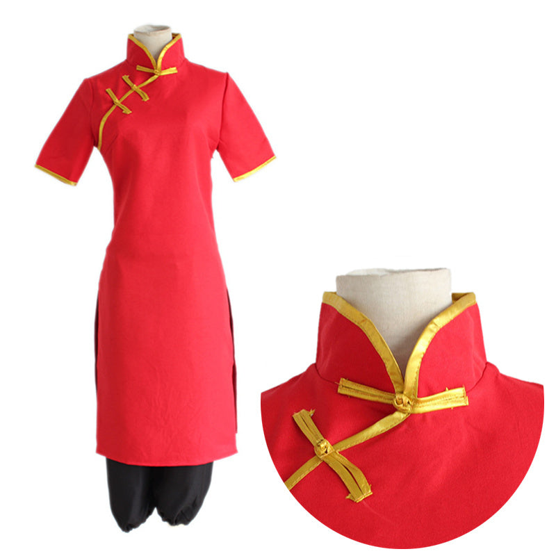 Anime Silver Soul Gintama Kagura Costume+Wigs+Shoes+Umbrella Props Who ...
