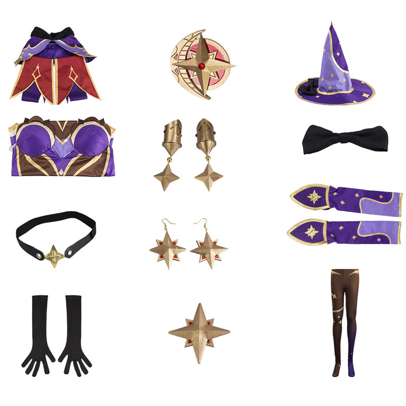 Genshin Impact Astrologist Mona Megistus Full Set Cosplay Costume With ...