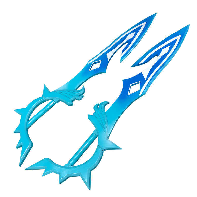 Genshin Impact Childe Tartaglia Cosplay Weapon Props Wood Double Blade ...