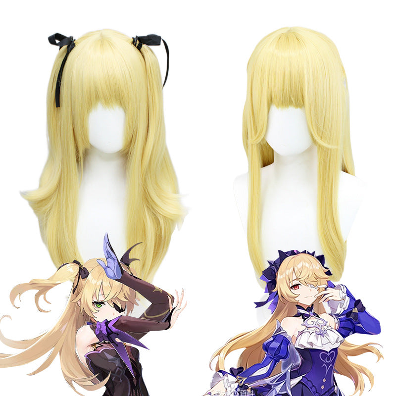 Genshin Impact Fischl von Luftschloss Narfidort Costume Wigs Golden Lo ...