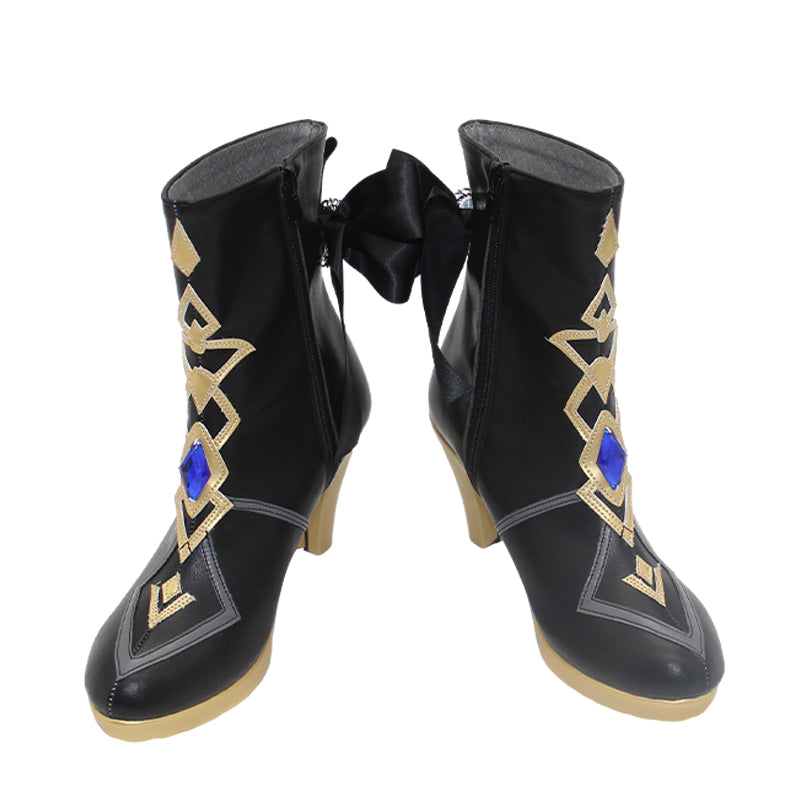 Genshin Impact Navia Caspar Cosplay Shoes Costume PU Leather Boots ...