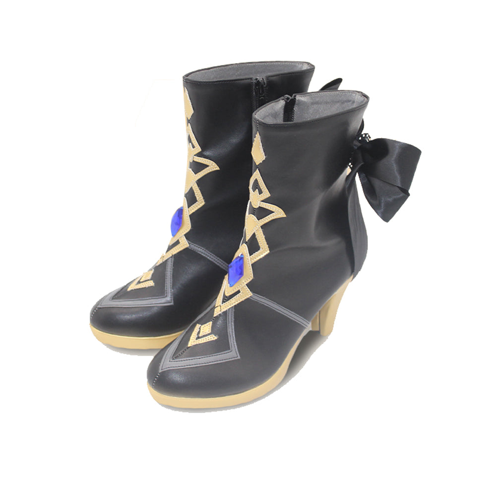 Genshin Impact Navia Caspar Cosplay Shoes Costume PU Leather Boots ...