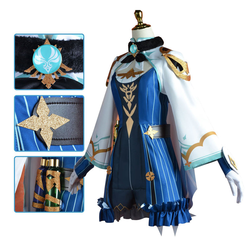 Genshin Impact Sucrose Whole Set Costume+Wigs+Boots Halloween Carnival ...