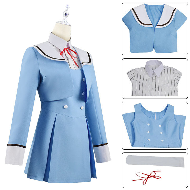 High-Rise Invasion Kuon Shinzaki Cosplay Costume Blue Dress Women Girl ...