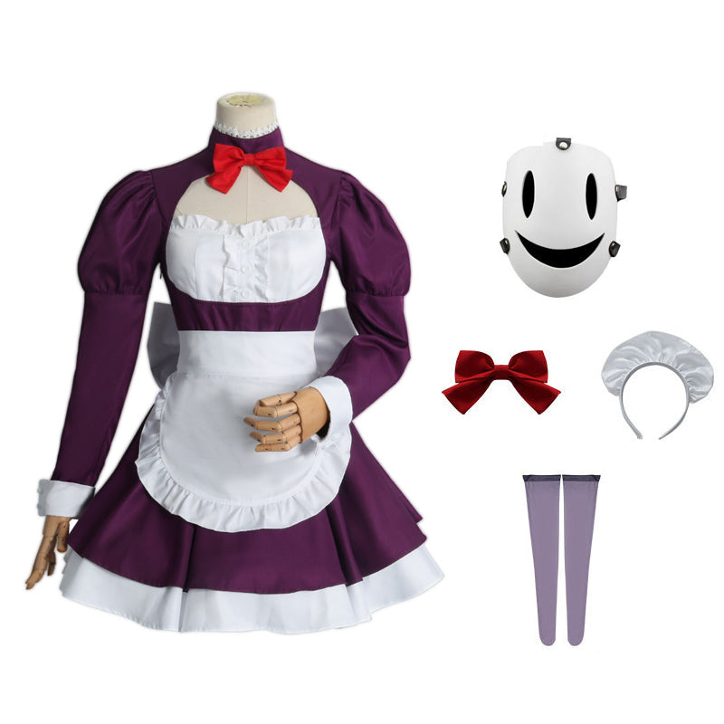 High-Rise Invasion Maid Mask Cosplay Maid Dress Costume With Mask Outf ...