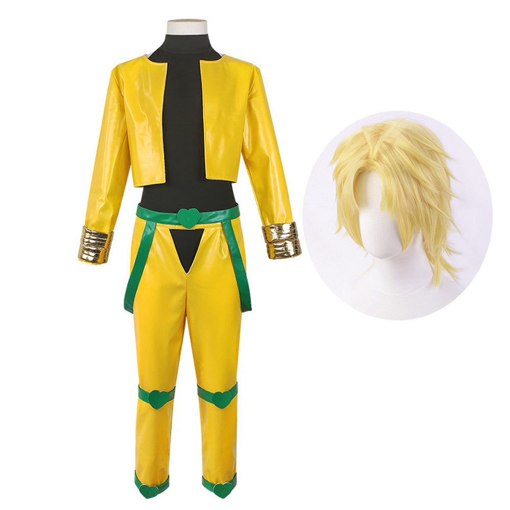 JOJO Dio Brando Yellow Costume +Wigs Full Set Halloween Costume Outfit ...