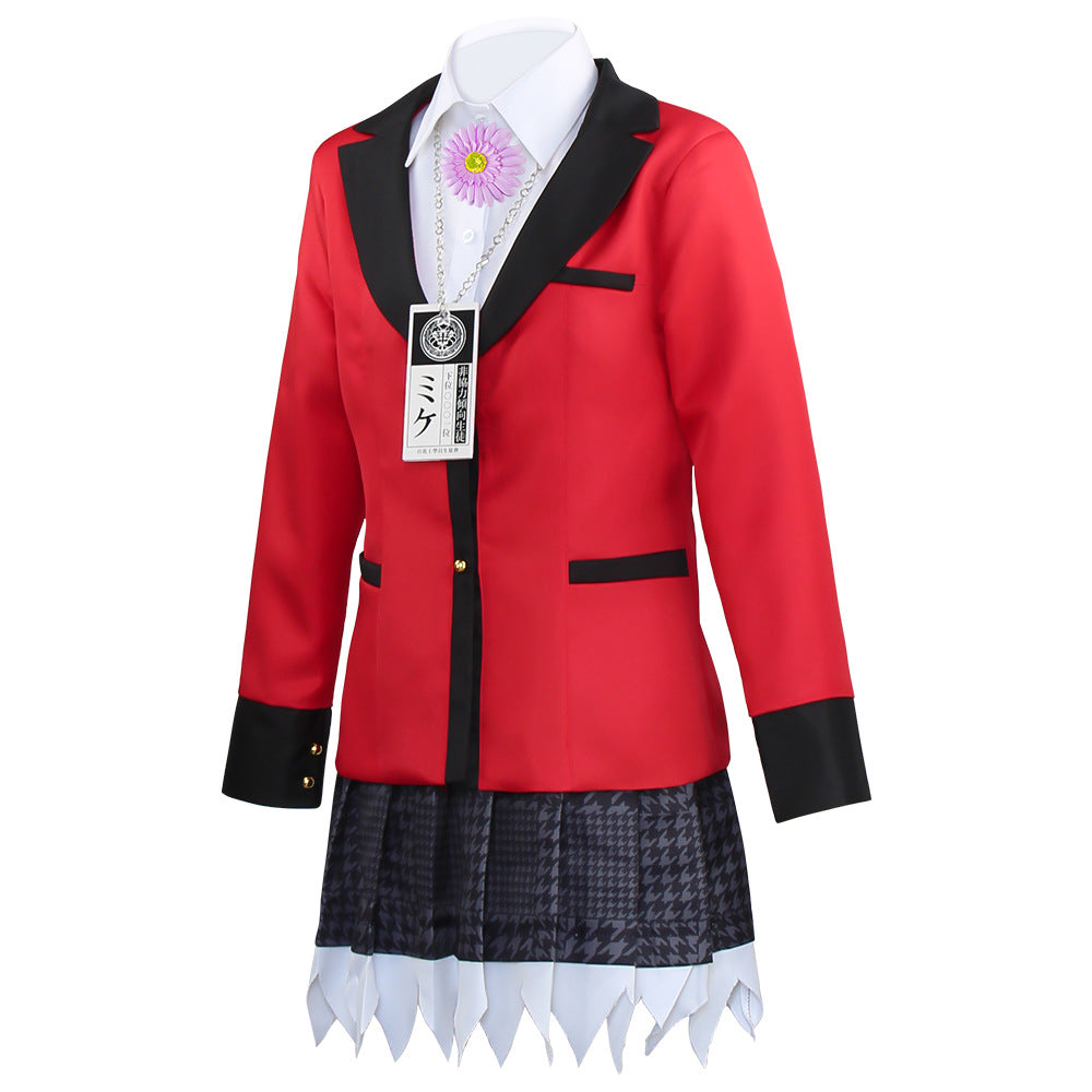 Kakegurui Yumemi Yumemite Halloween Full Set Costume Uniform+Wigs+Shoe ...