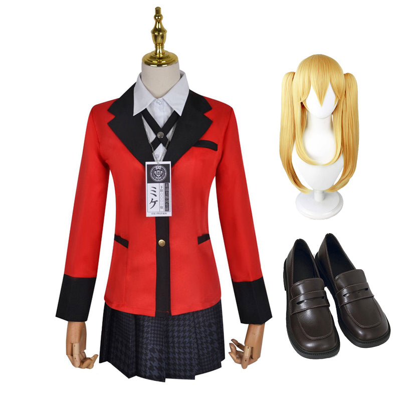Kakegurui Mary Saotome Uniform Costume+Wigs+Shoes Whole Set Halloween ...