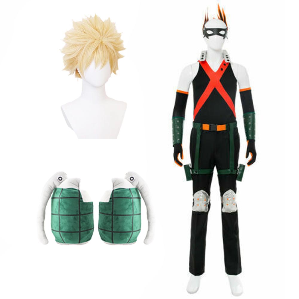 Katsuki Bakugo Hero Costume Kacchan Fighting Outfit Costume Full Set W ...