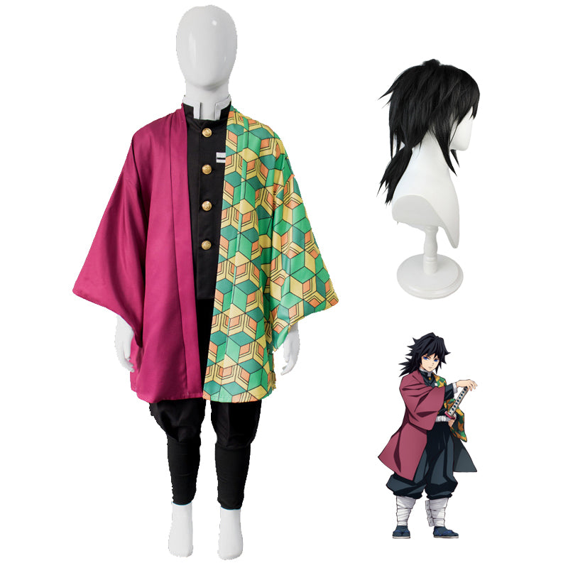 Kids Version Anime Giyu Tomioka Costume Child Boys Girls Cosplay Costu ...