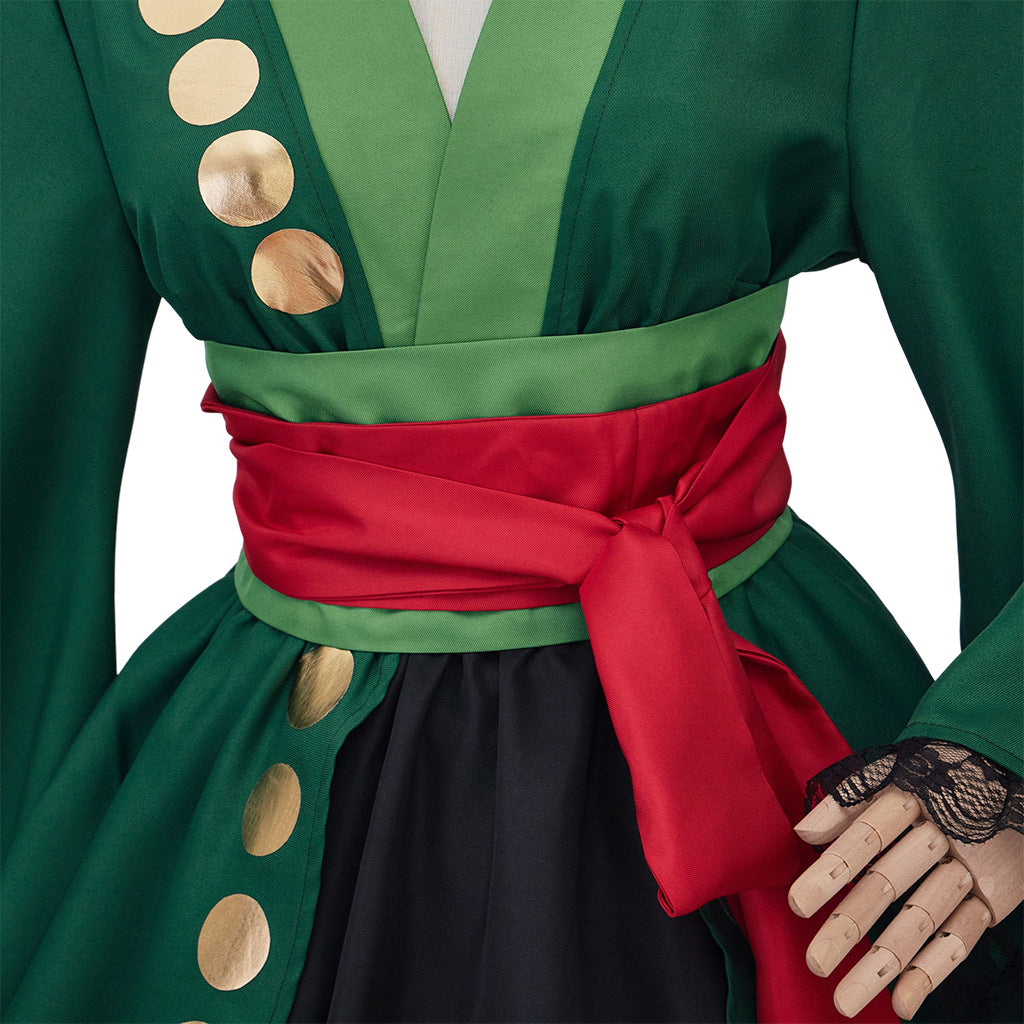 One Piece Roronoa Zoro Female Dress Costume Outfit Halloween Girls Dre ...