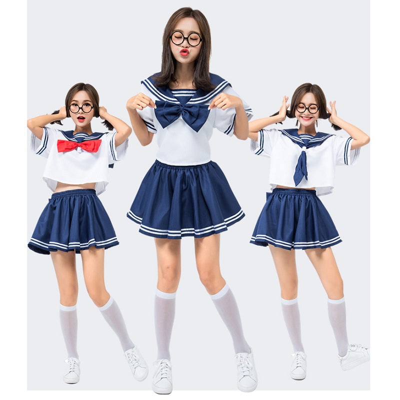 Adult Women School Girl Uniform Navy Sailor Costume For Halloween/Stage ...