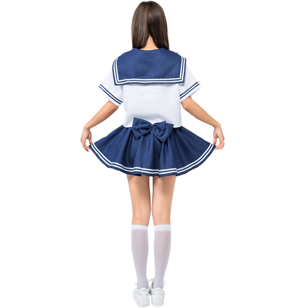 Adult Women School Girl Uniform Navy Sailor Costume For Halloween/Stage ...