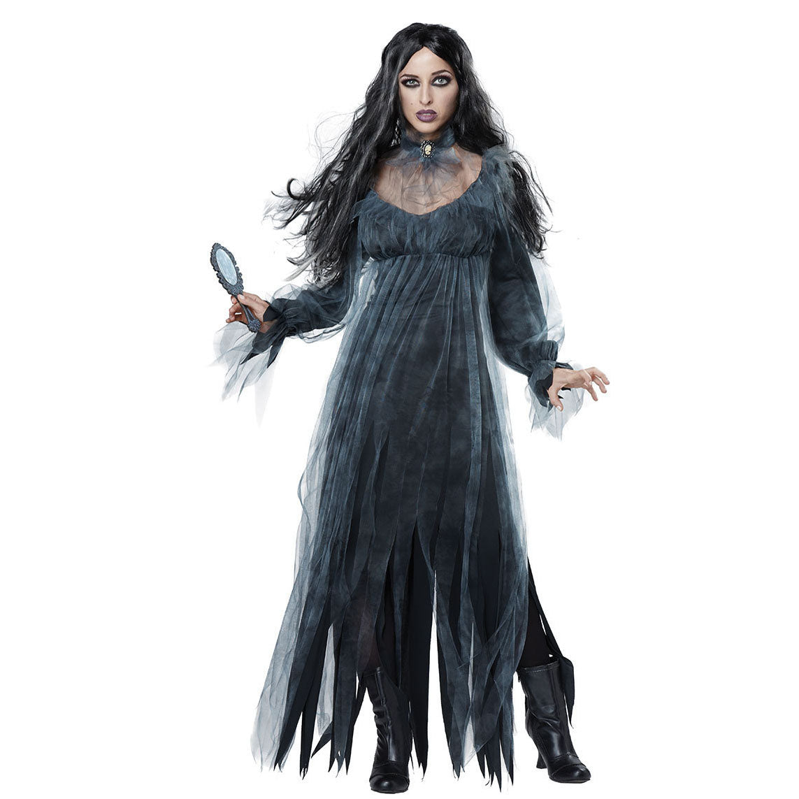 Adult Women's Black Ghost Bride Halloween Cosplay Costume Dress ...