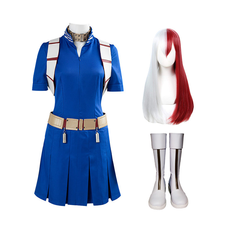 Shoto Todoroki Hero Costume Female Version +Wigs+Boots Whole Set Hallo ...