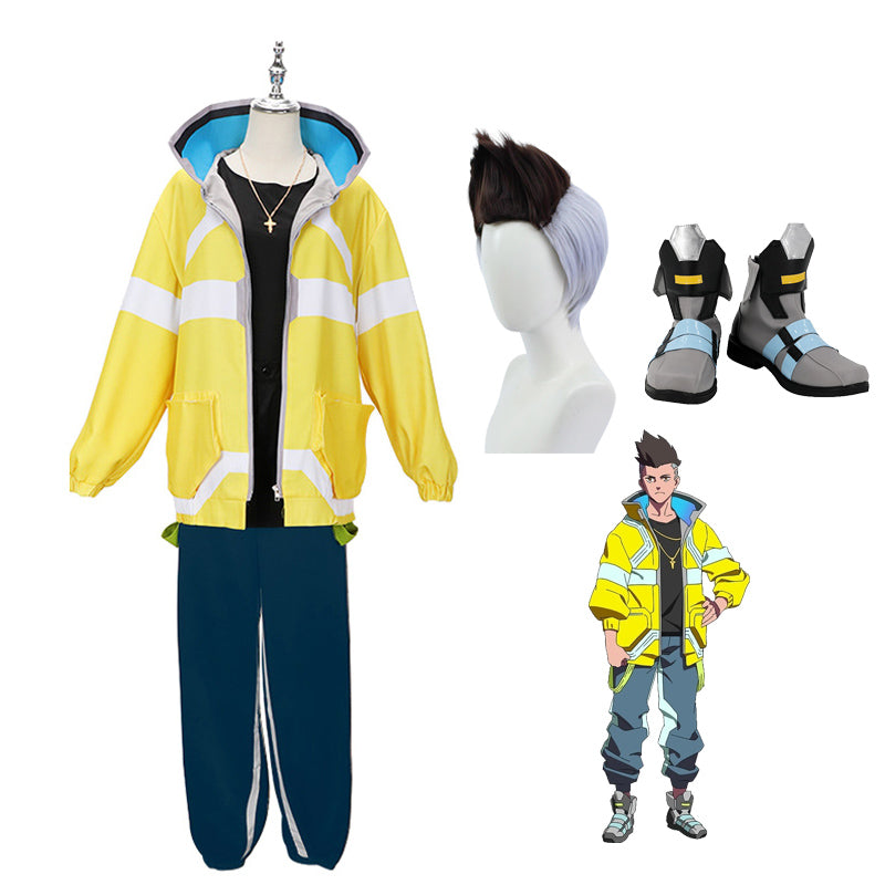 Anime Cyberpunk: Edgerunners David Martinez Full Set Costume+Wigs+Shoe ...