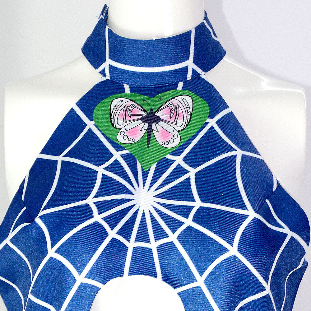 JOJO Jolyne Cujoh Blue Dress Costume+Wigs Halloween Cosplay Outfit ...