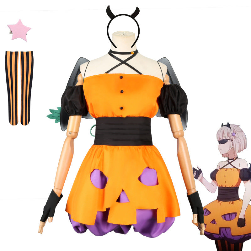 Anime Lycoris Recoil Chisato Nishikigi Little Devil Costume Pumpkin Sk ...