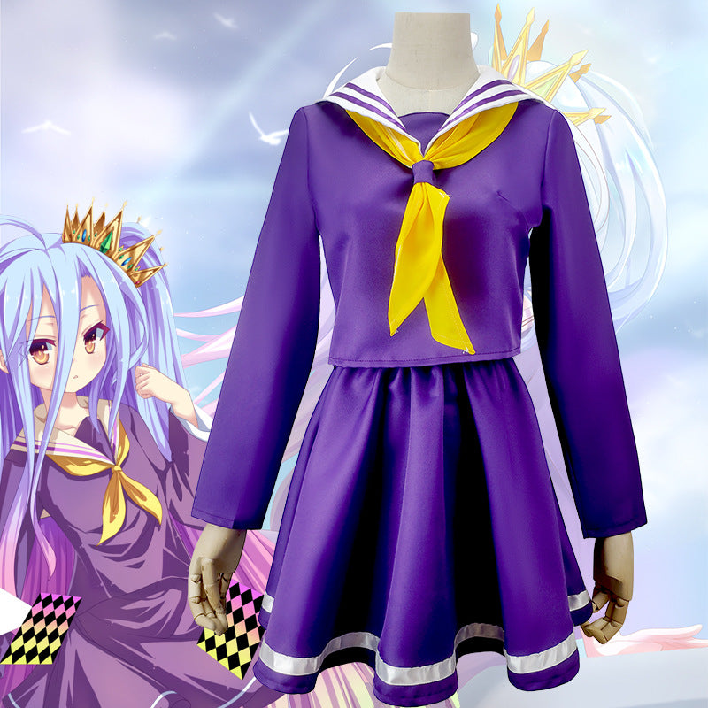 Anime No Game No Life Zero Shiro Costume Uniform Dress Halloween Cospl ...