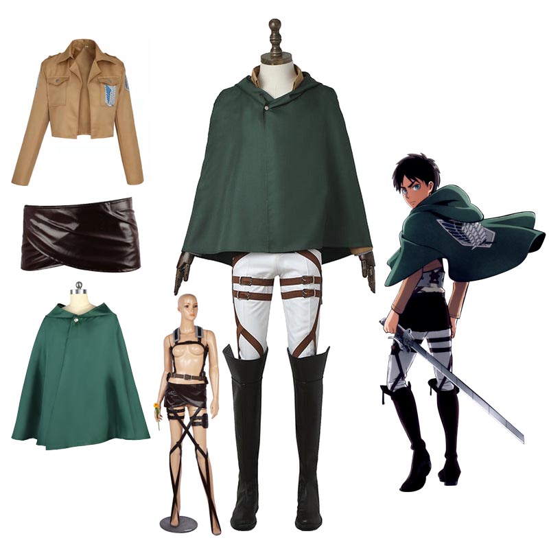 Attack On Titan Shingeki no Kyojin Eren Jaeger Costume Set Halloween C ...