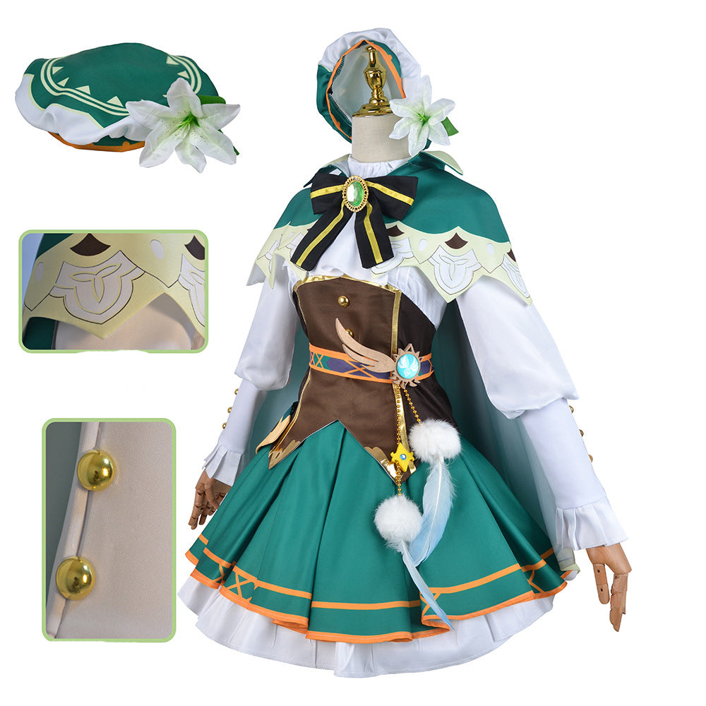 Genshin Impact Cosplay Anemo Archon Venti Female Version Costume Dress ...