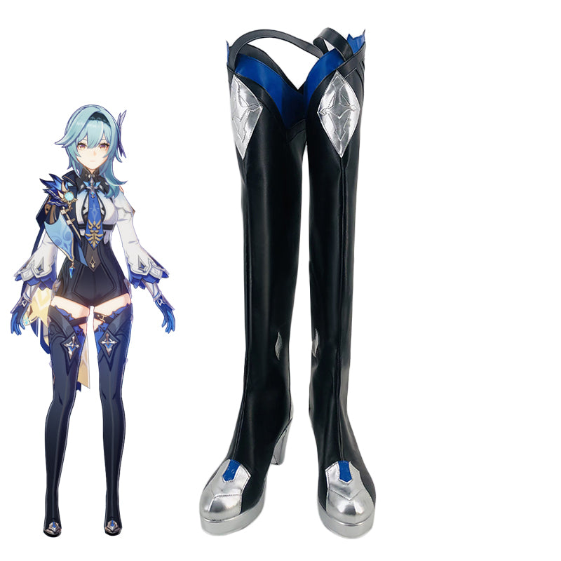 Genshin Impact Cosplay Eula Costume+Wigs+Boots Whole Set Halloween Car ...