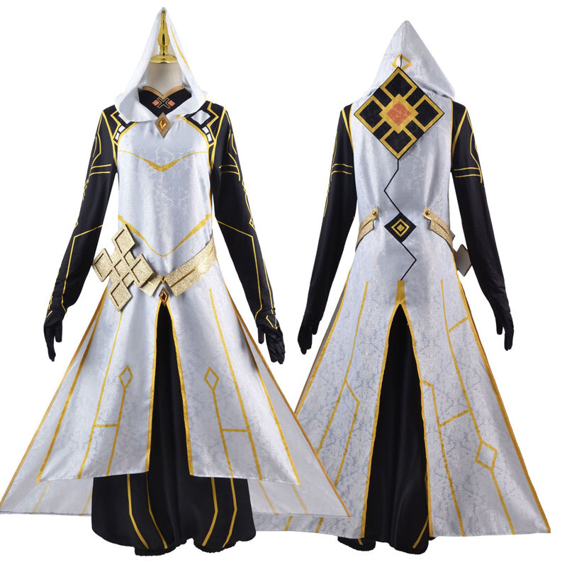 Genshin Impact Costume Zhongli Morax Gods Costume Hooded Cloak Cosplay ...