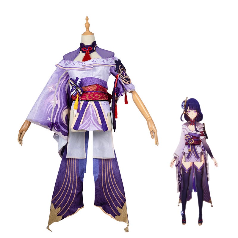 Genshin Impact Raiden Shogun Ei Cosplay Costume Deluxe Version Hallowe ...