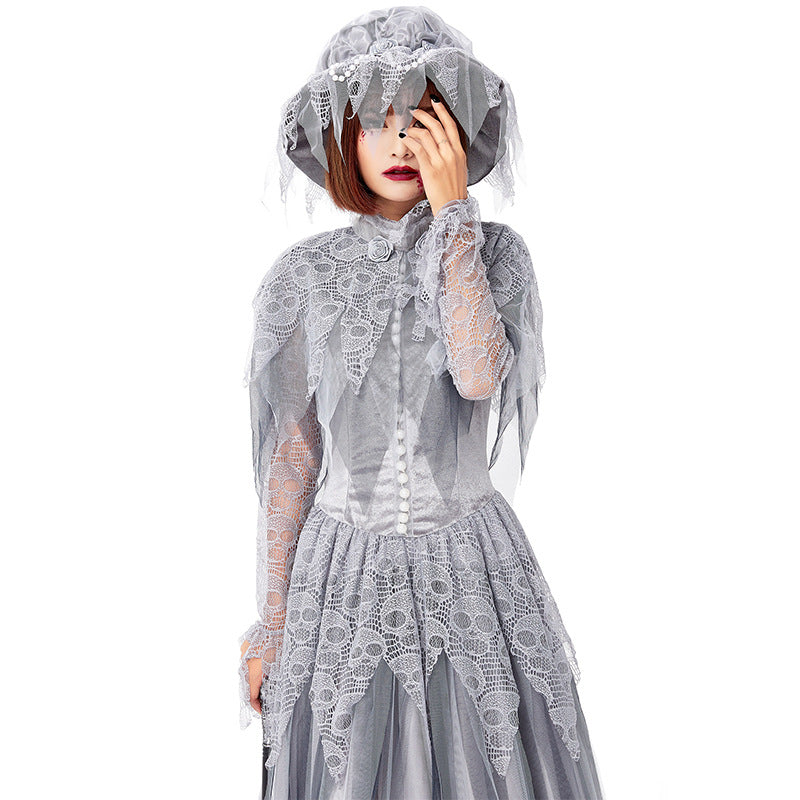 Ghost Bride Skeleton Cosplay Costume Dress Halloween Costume ...