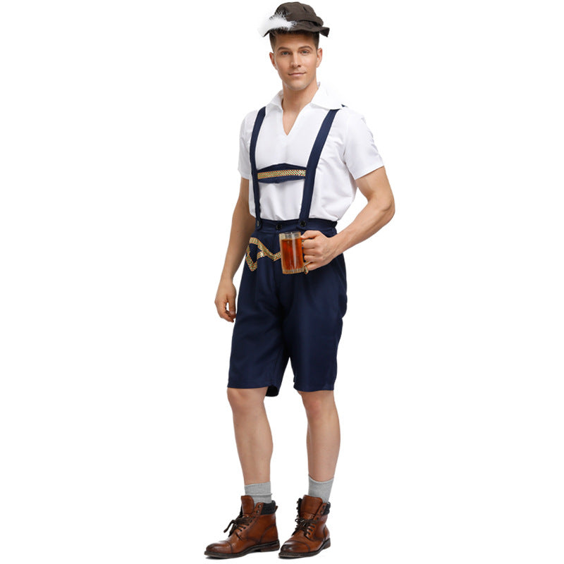 Men's Deluxe German Bavarian Oktoberfest Lederhosen Guy Costume ...