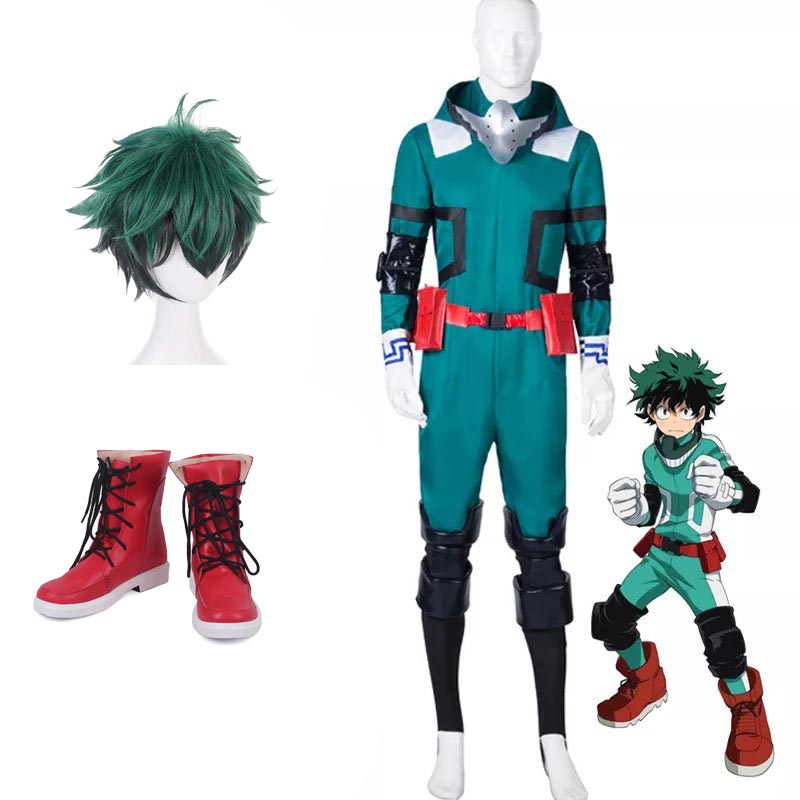 Midoriya Izuku Deku Fighting Costume Full Set With Wigs and Shoes Hall ...